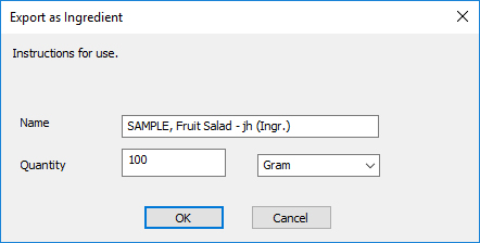 How-to: Exporting a Recipe as an Ingredient | ESHA Research