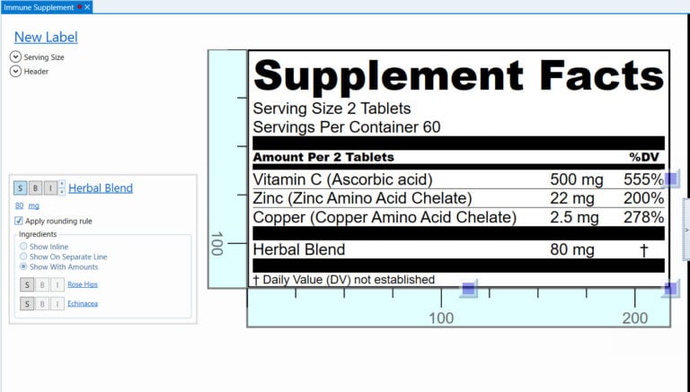Designing Supplement Facts Labels for Blend Formulations | ESHA Research