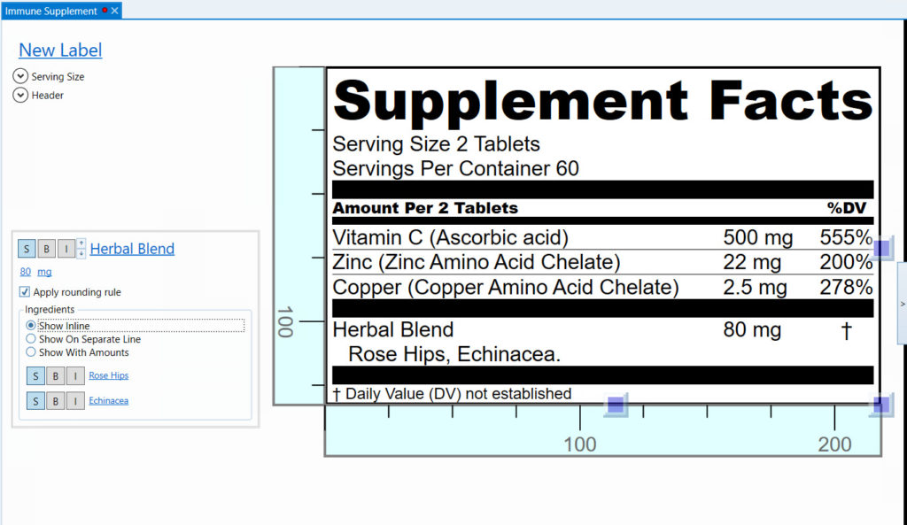 Designing Supplement Facts Labels for Blend Formulations | ESHA Research