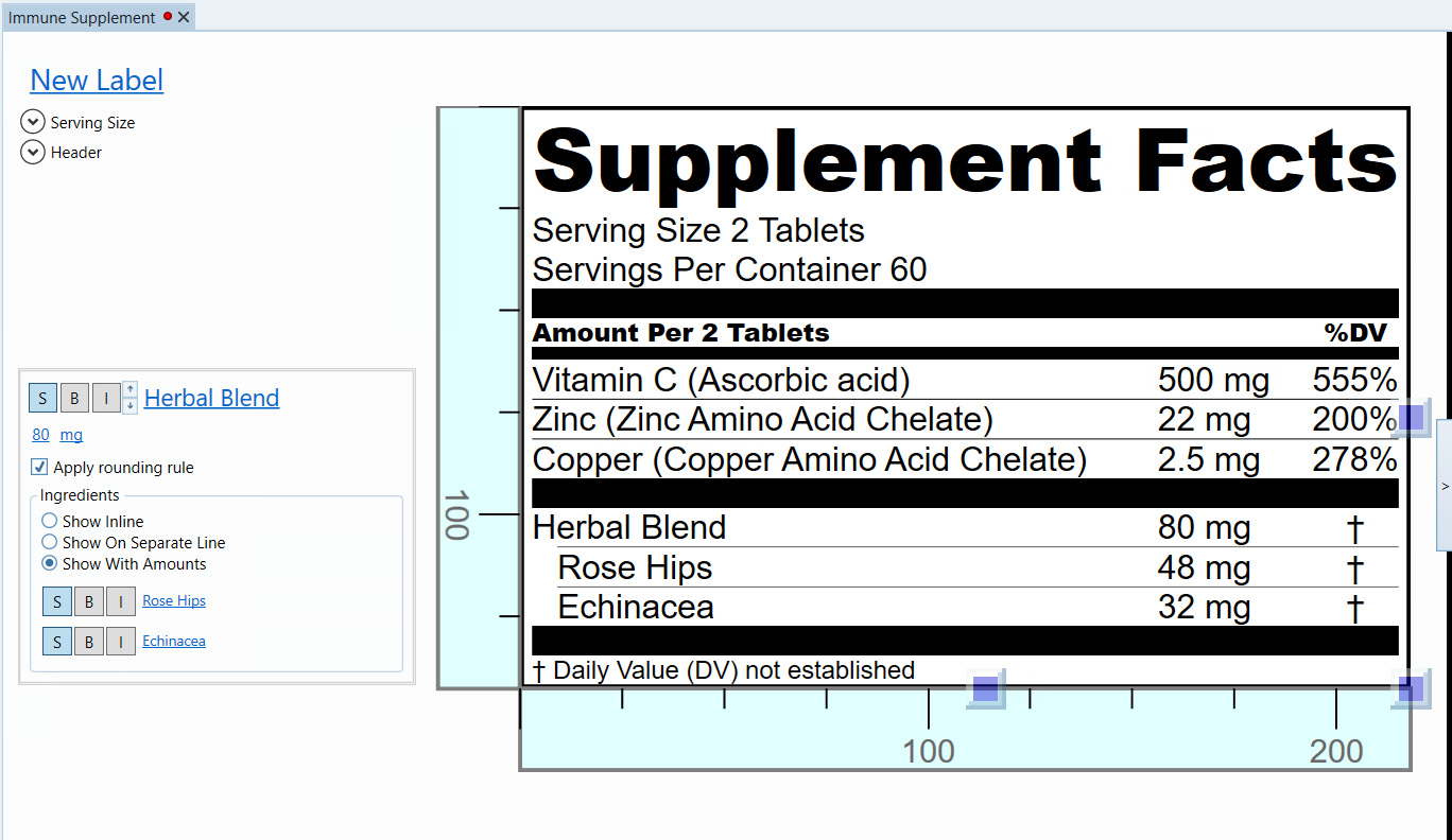 Designing Supplement Facts Labels for Blend Formulations | ESHA Research