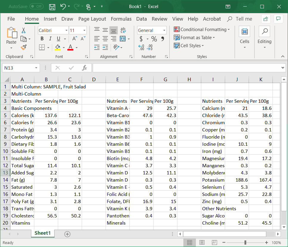 How to Export Nutrition Reports into Excel | ESHA Research