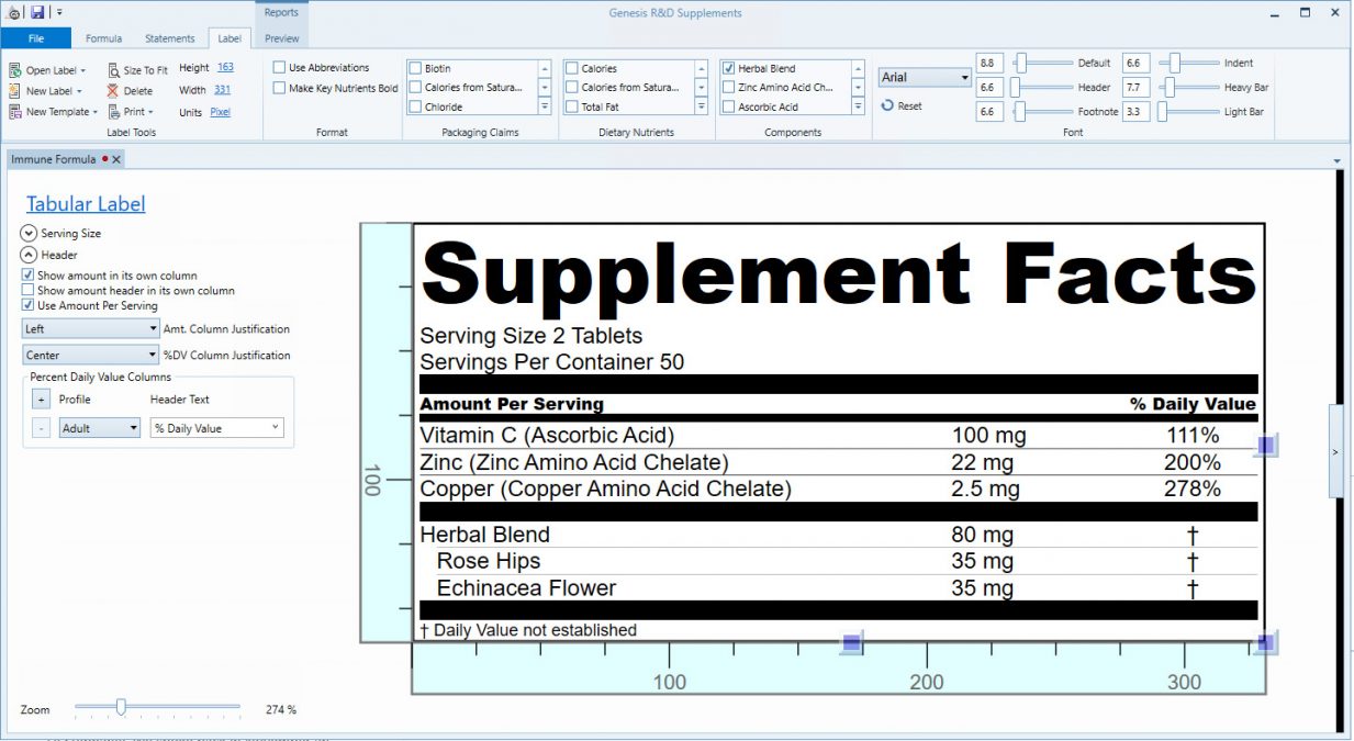 How to Export a Supplement Facts Label as a Vector Image from Genesis R ...