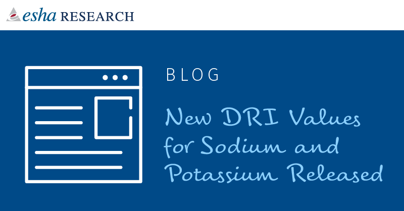 New DRI Values for Sodium and Potassium Released | ESHA Research